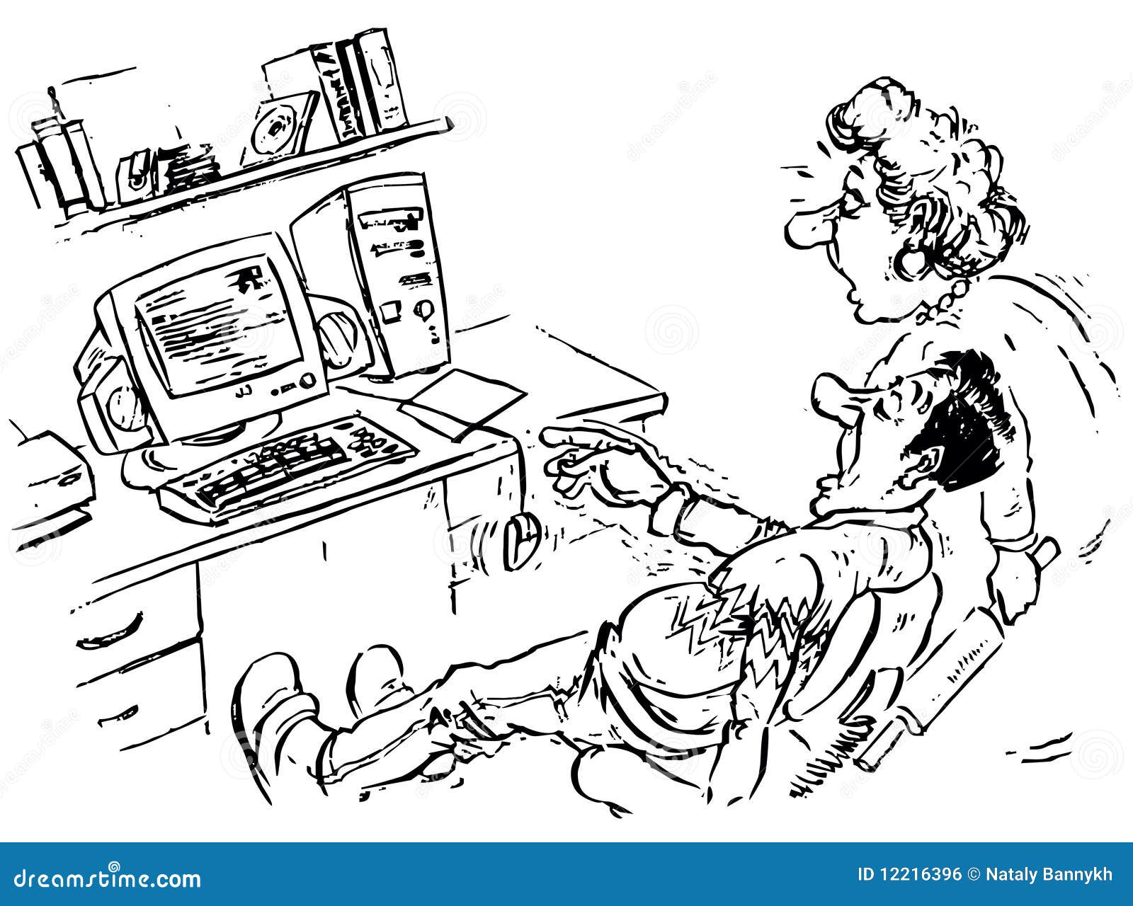 Home Computer Users View Website Stock Illustration - Illustration of ...