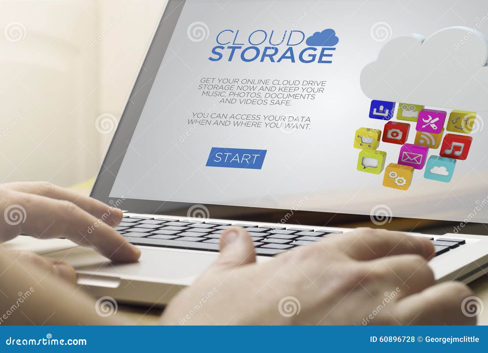 Home Computing Cloud Storage Stock Photo - Image of computer, people ...