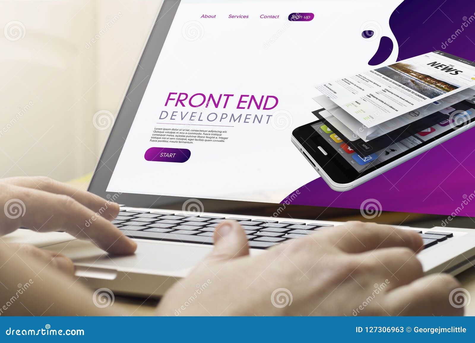 Home computing front end stock image. Image of keyboard - 127306963