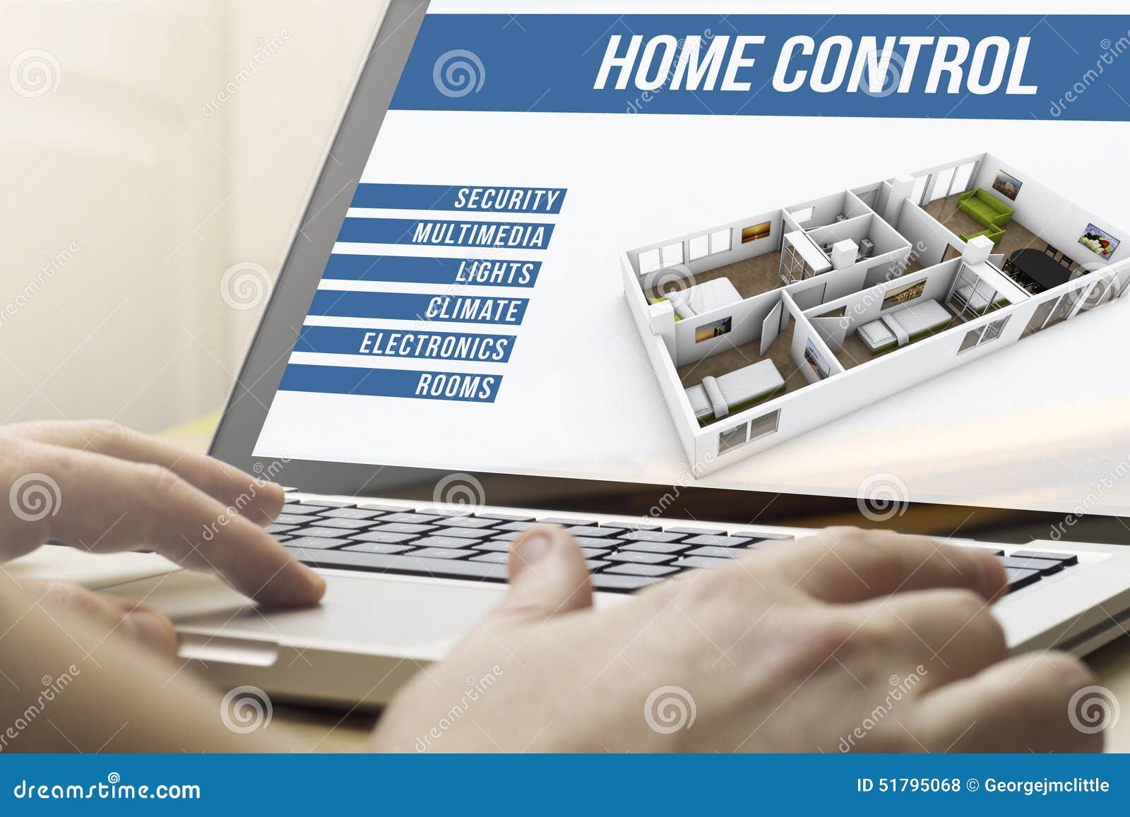 Home Computing House Automation Stock Illustration - Illustration of ...