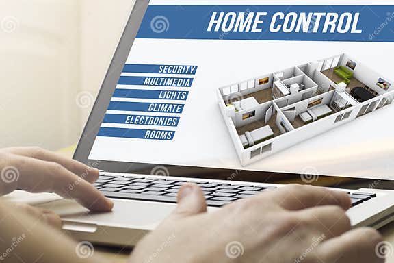 Home Computing House Automation Stock Illustration - Illustration of ...
