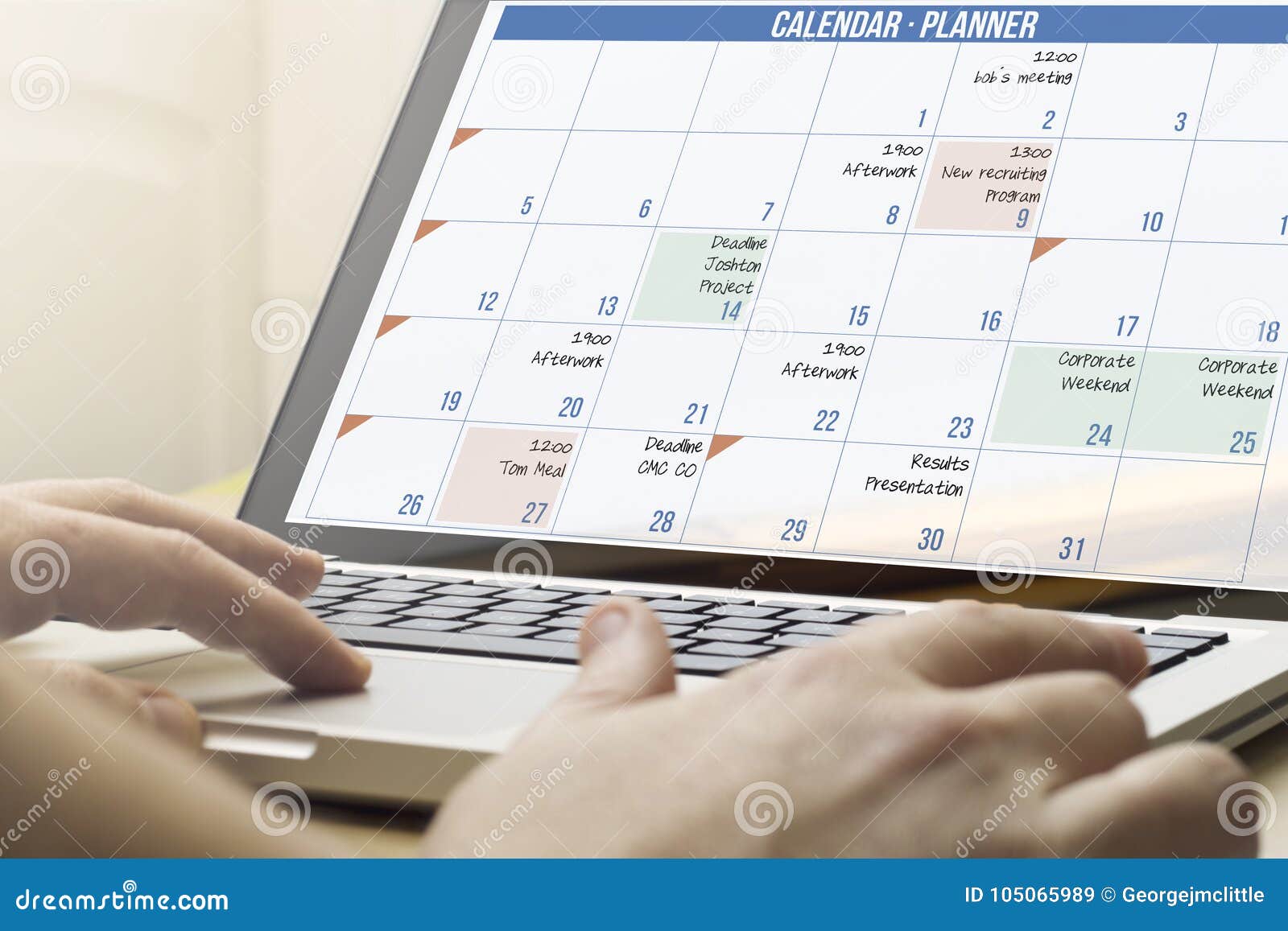 Home Computing Planner Calendar Stock Image - Image of plan, schedule ...