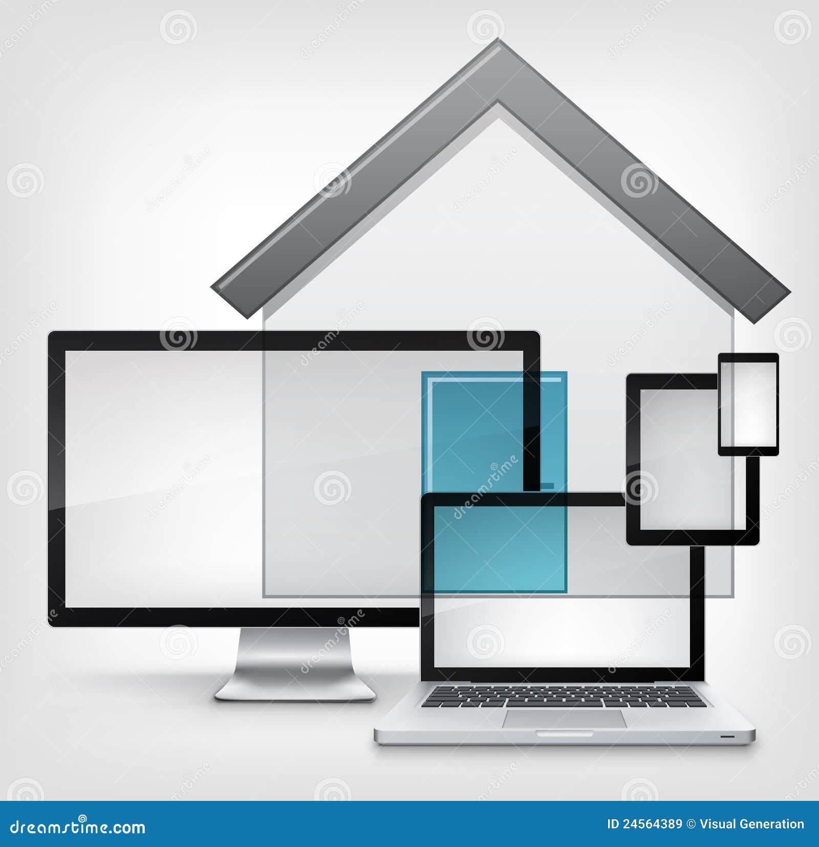 Home Concept. stock vector. Illustration of computer - 24564389