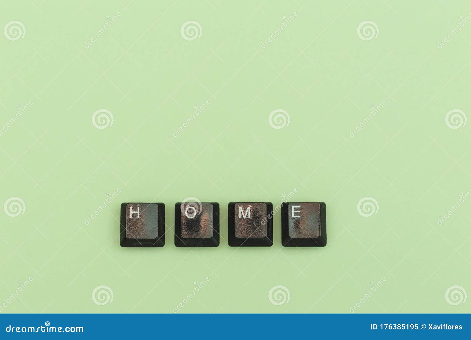 Home Concept with Keyboard Letters on Pink Background. Horizontal View ...