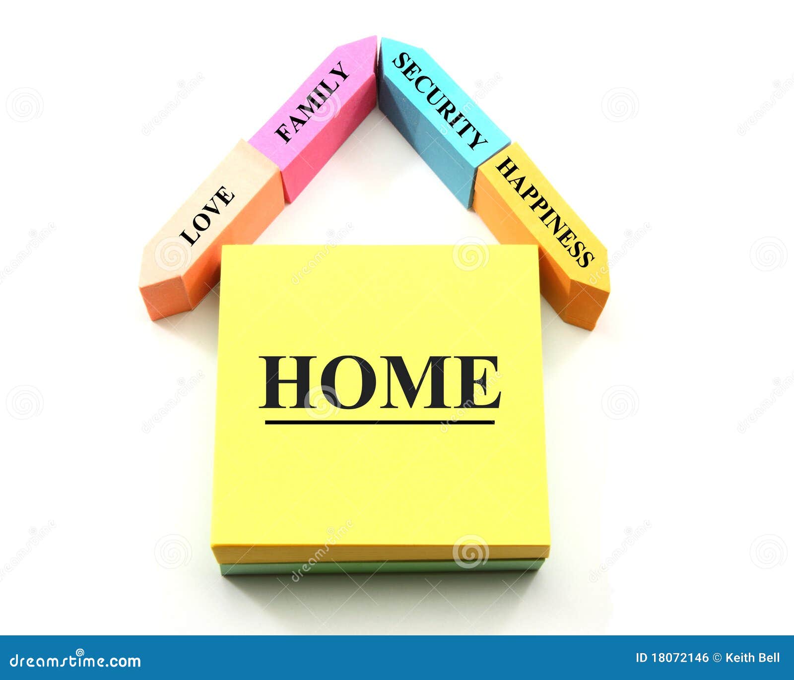 A Home Concept Made Out of Sticky Notes Stock Photo - Image of security ...