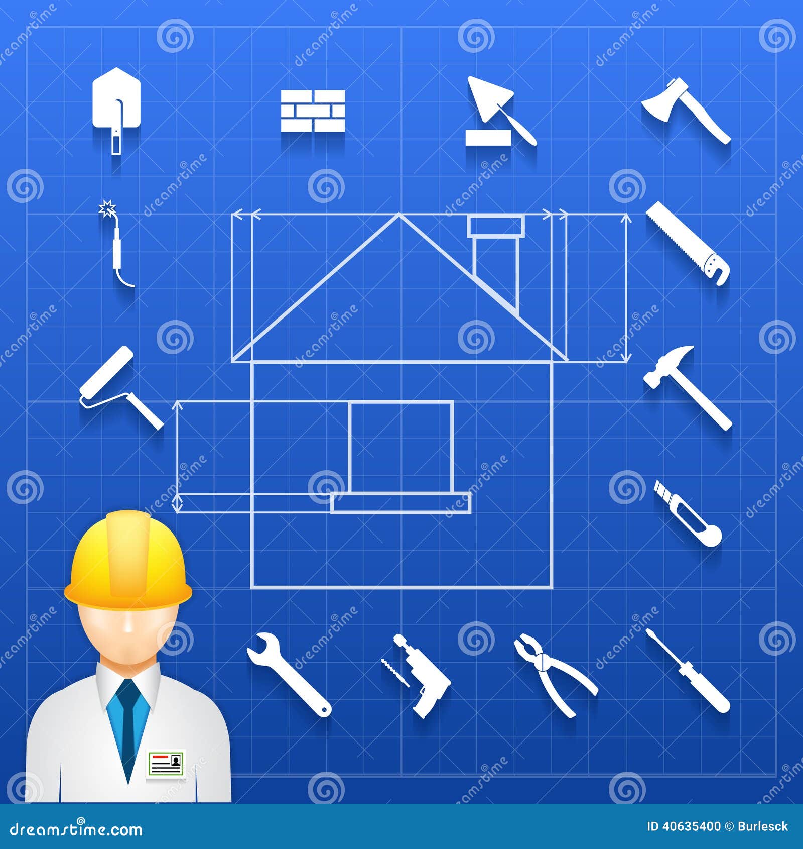 Home Construction Builder and Tools Icons Stock Vector - Illustration ...