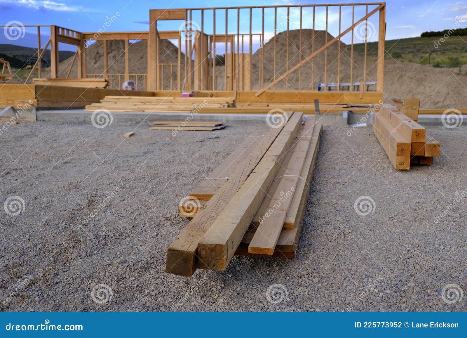 Home Construction Building Structure Wood Frame Stock Photo - Image of ...