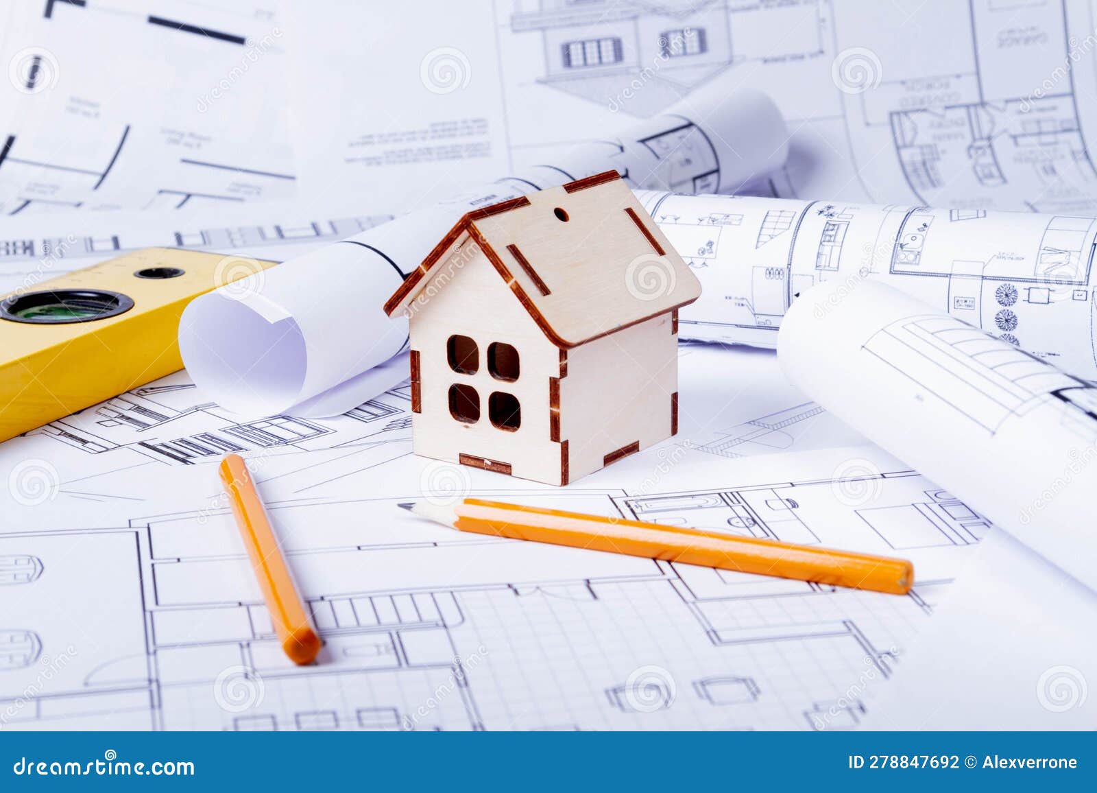 Home Construction. Construction Scheme. Work Plan with Dimensions and ...