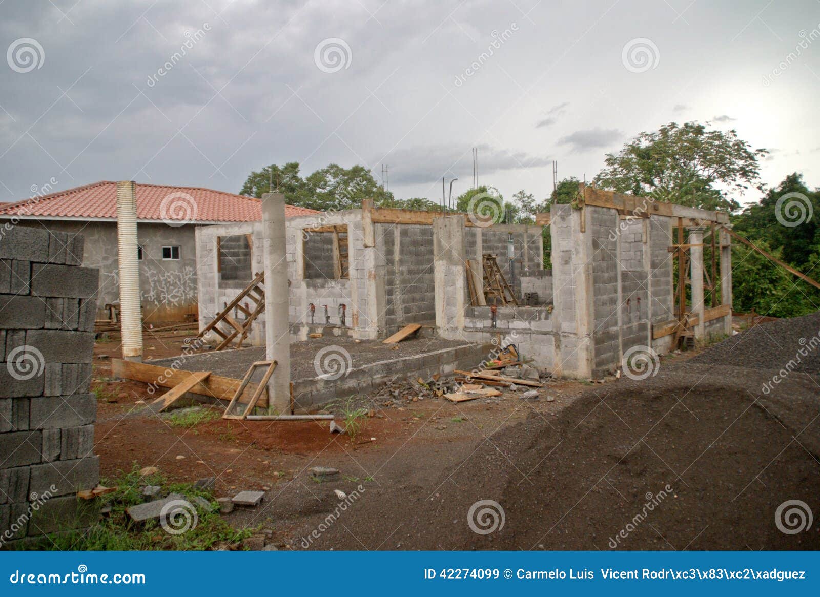 Home Construction - General View Stock Image - Image of works, electric ...
