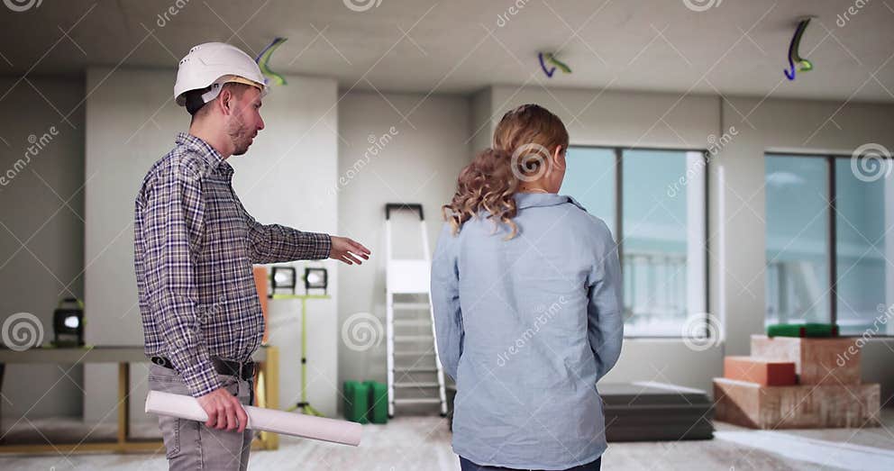 Home Construction Inspector and Interior Designer Contractor Stock ...