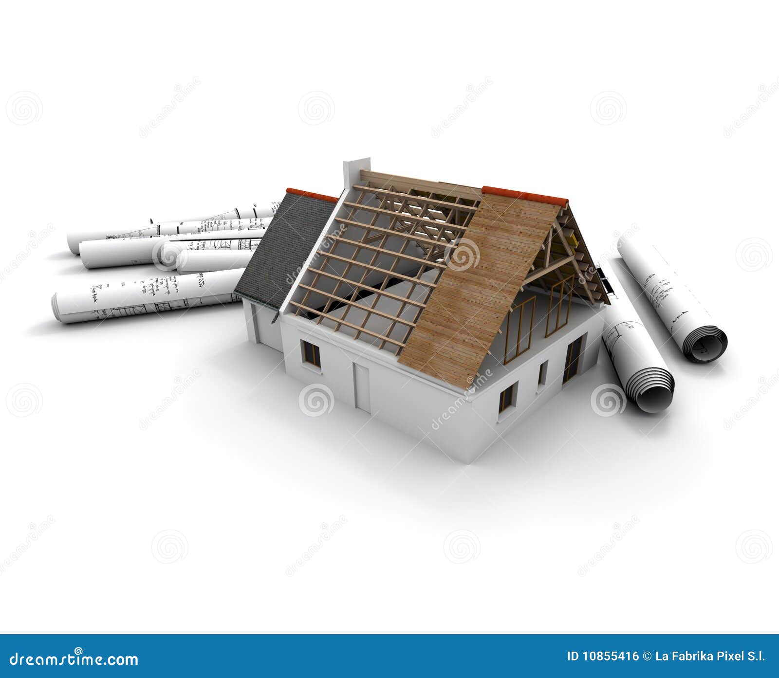 Home construction process stock illustration. Illustration of blueprint ...
