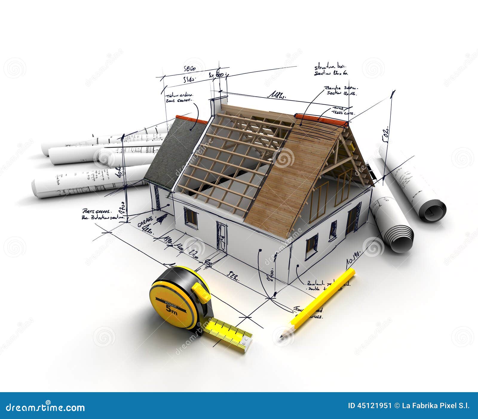 Home construction project stock illustration. Illustration of house ...