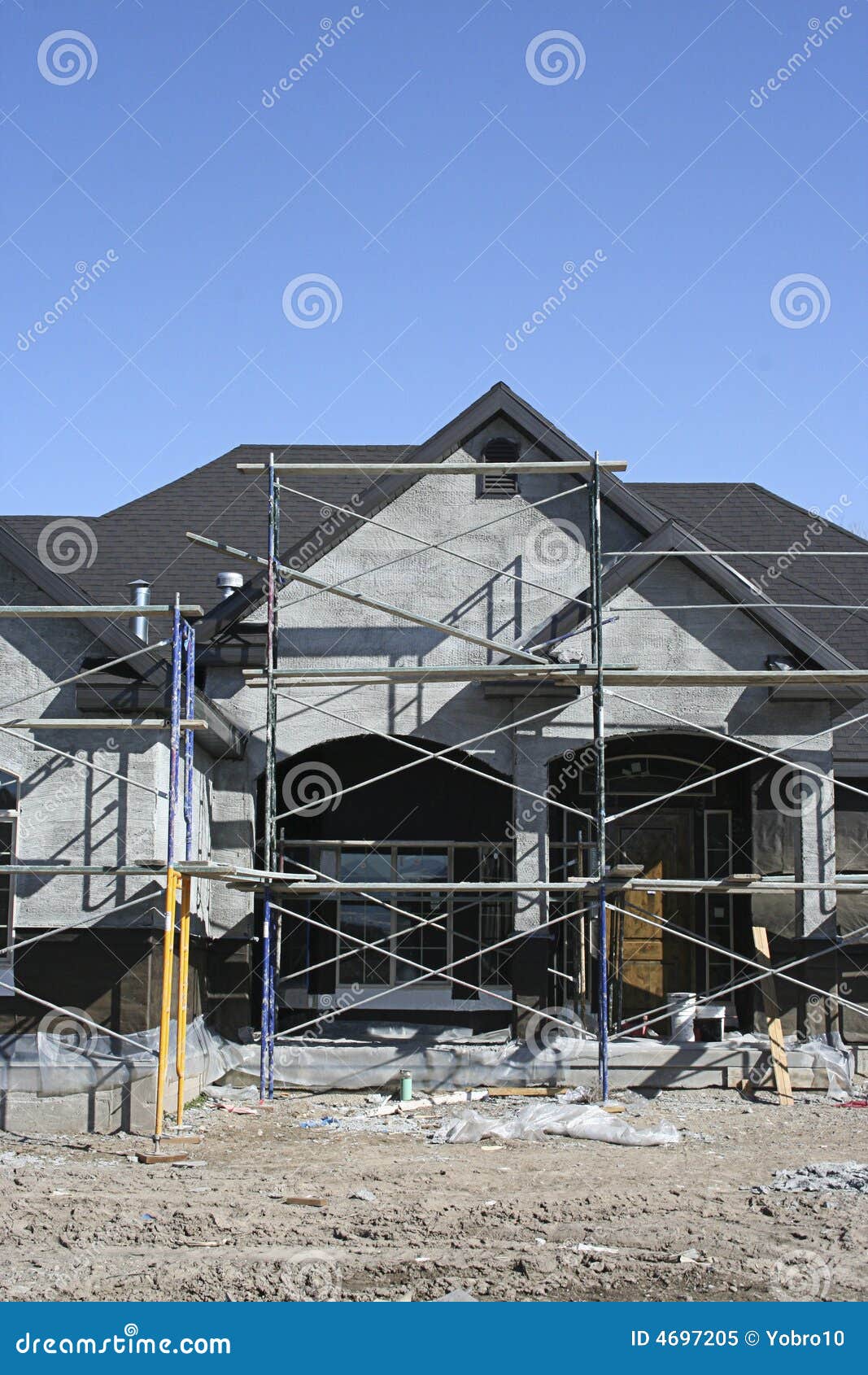 Home Construction Scaffolding Stock Image - Image of industry, built ...