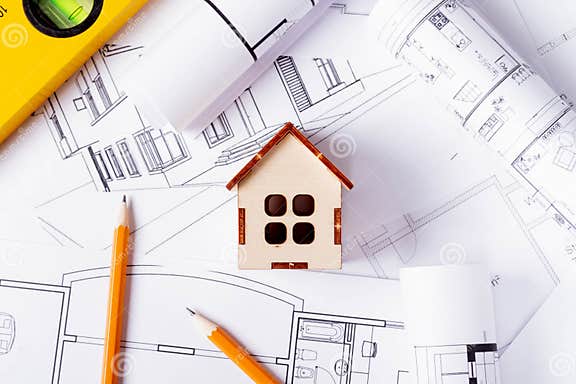 Home Construction. Construction Scheme. Work Plan with Dimensions and ...