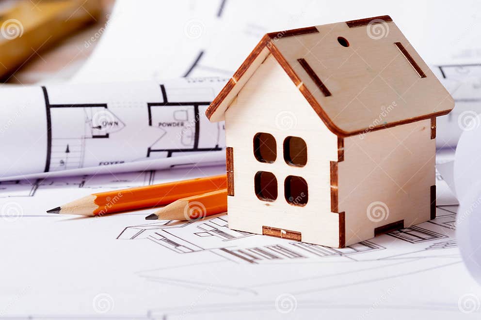 Home Construction. Construction Scheme. Work Plan with Dimensions and ...