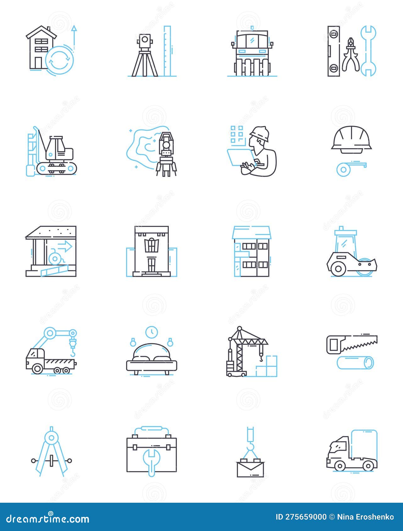 Remodeling Line Icons Collection. Renovation, Improvement, Upgrading ...
