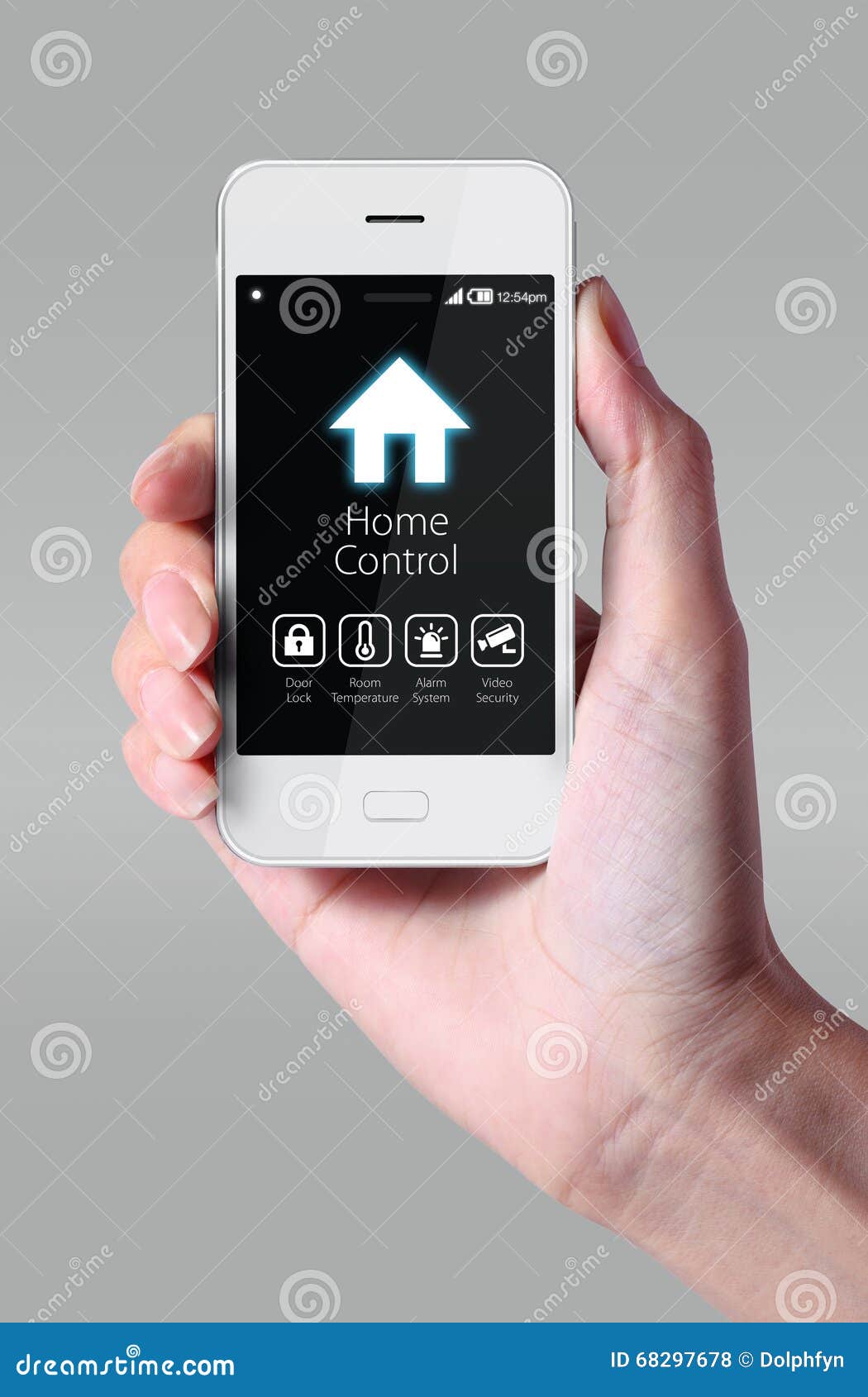 Home Control with Smartphone Stock Photo - Image of light, control ...