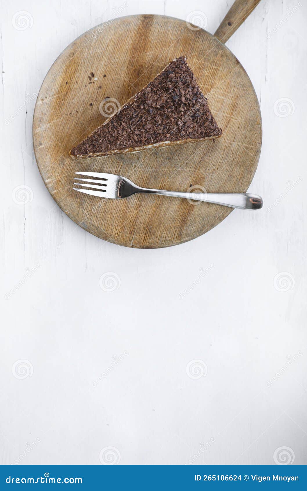 Home Cooked Cake on Wooden Desk Stock Photo - Image of domestic, fork ...
