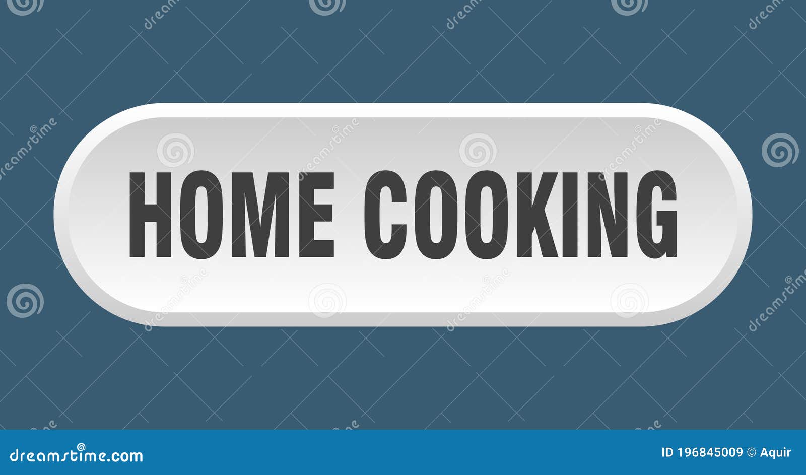 Home Cooking Button. Rounded Sign on White Background Stock Vector ...