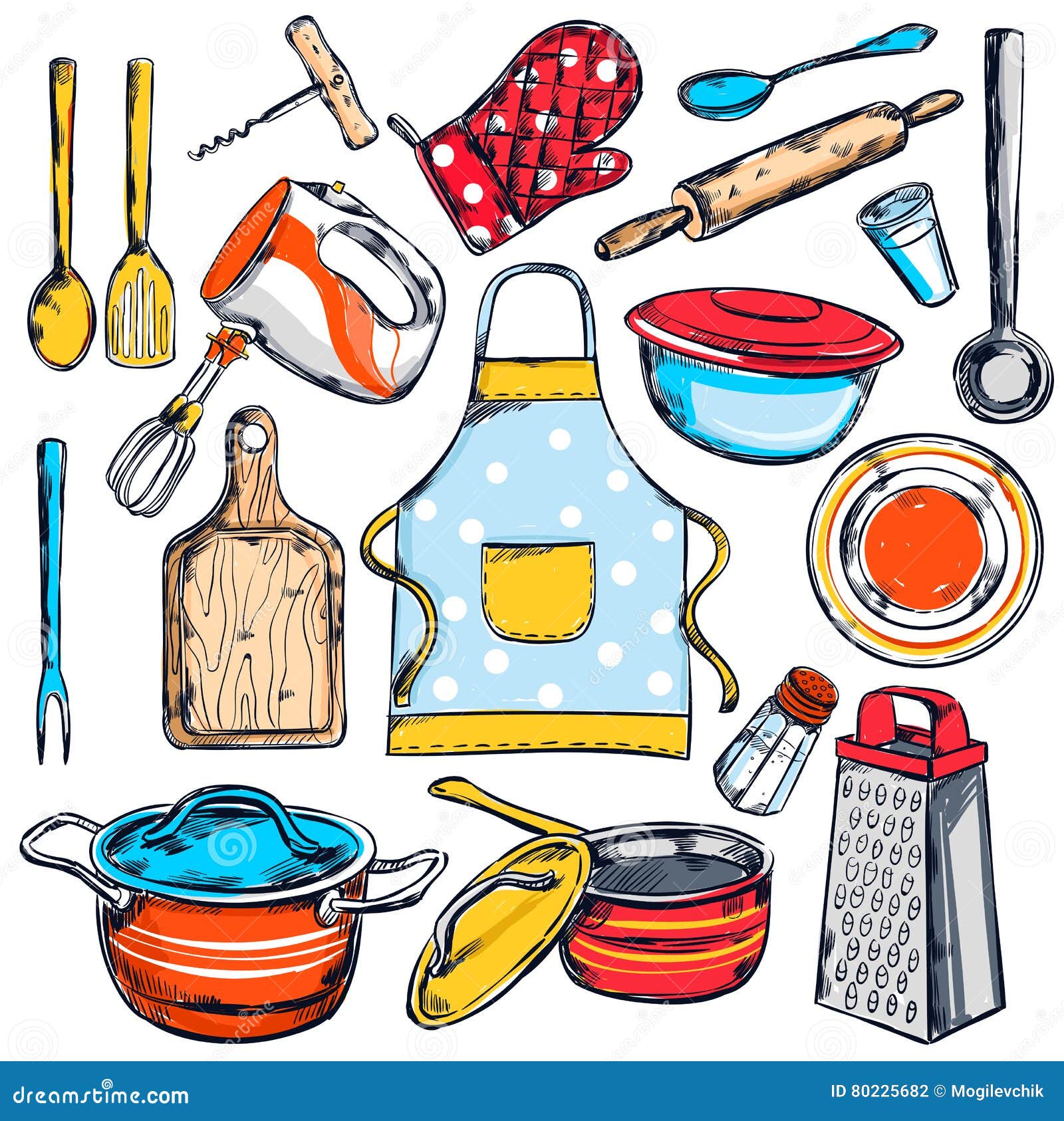 Home Cooking Elements Set stock vector. Illustration of kitchenware ...