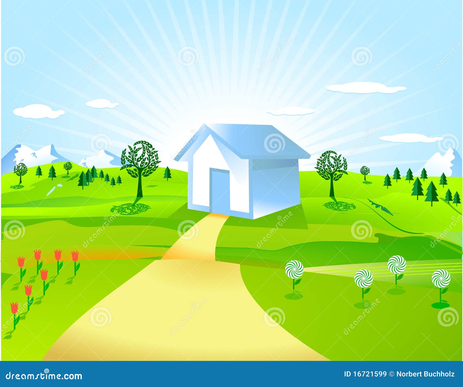 Home and countryside stock vector. Illustration of panorama - 16721599