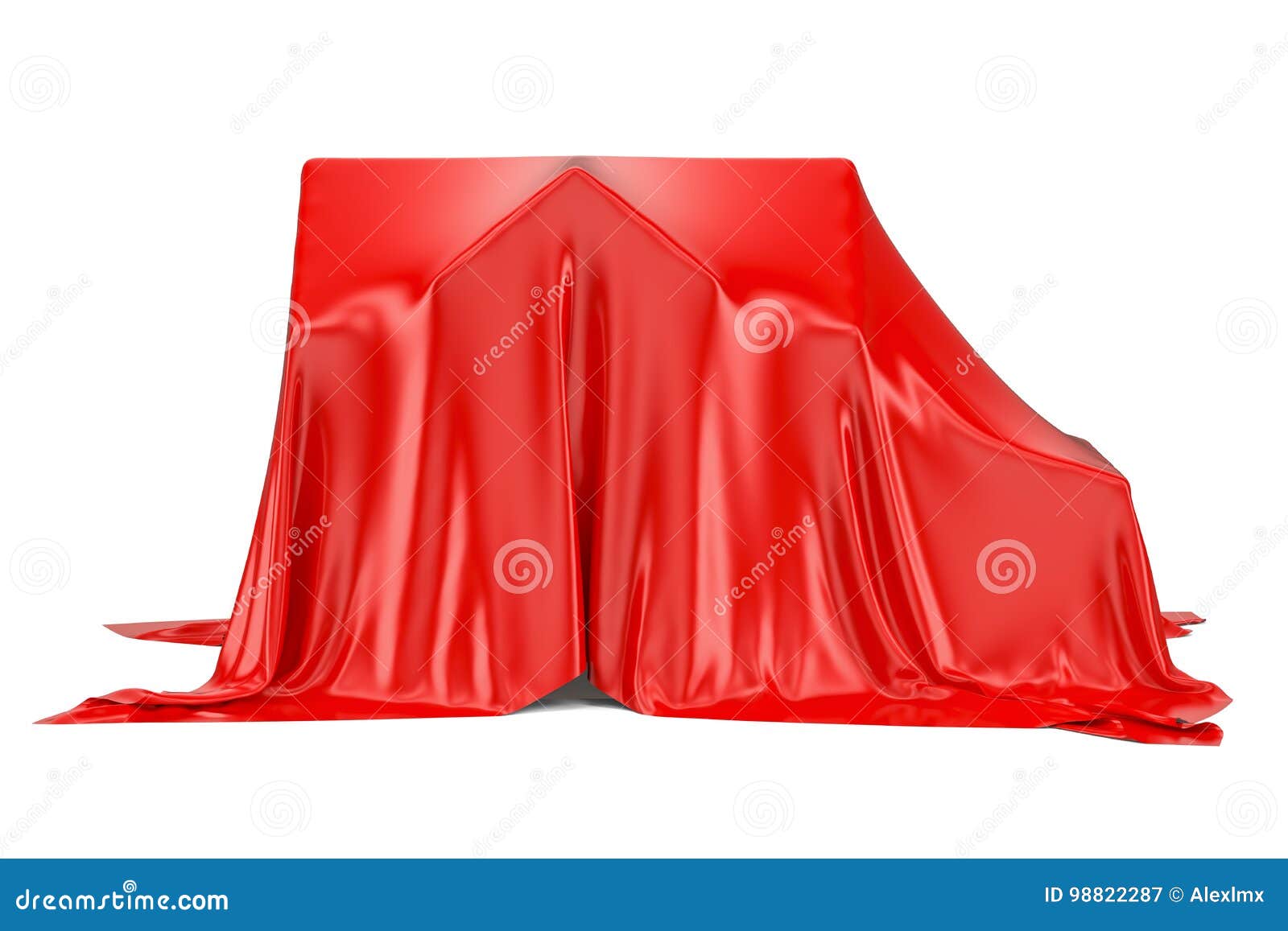 Home Covered Red Fabric, 3D Rendering Stock Illustration - Illustration ...