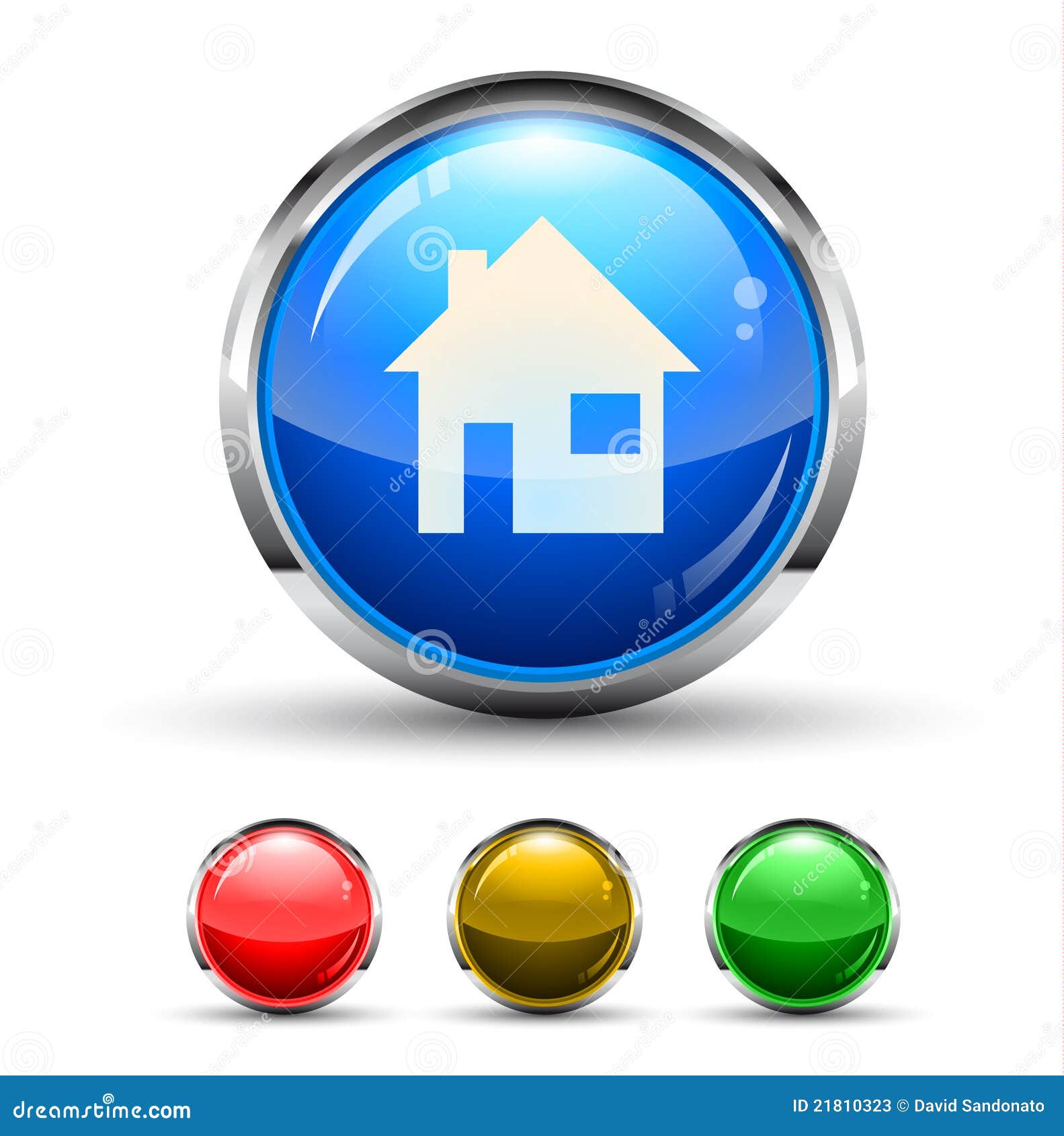 Home Cristal Glossy Button stock vector. Illustration of internet ...