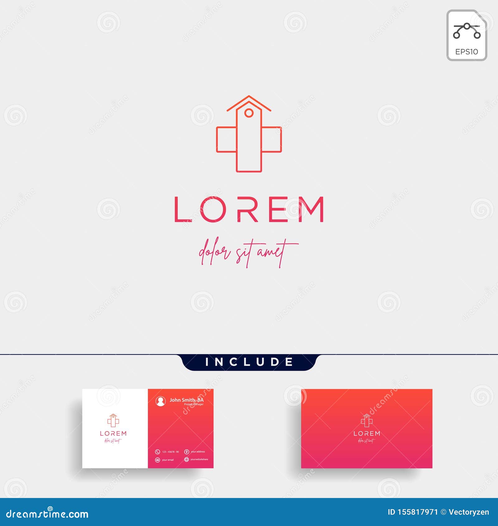 Home Cross Logo Design Vector Isolated Icon Stock Vector - Illustration ...