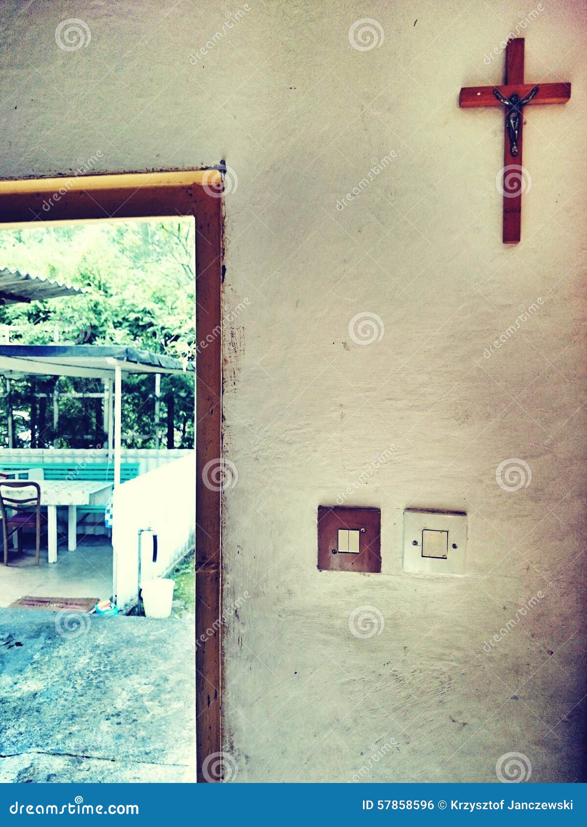 Home Crucifix. Artistic Look. Stock Photo - Image of artistic, door ...