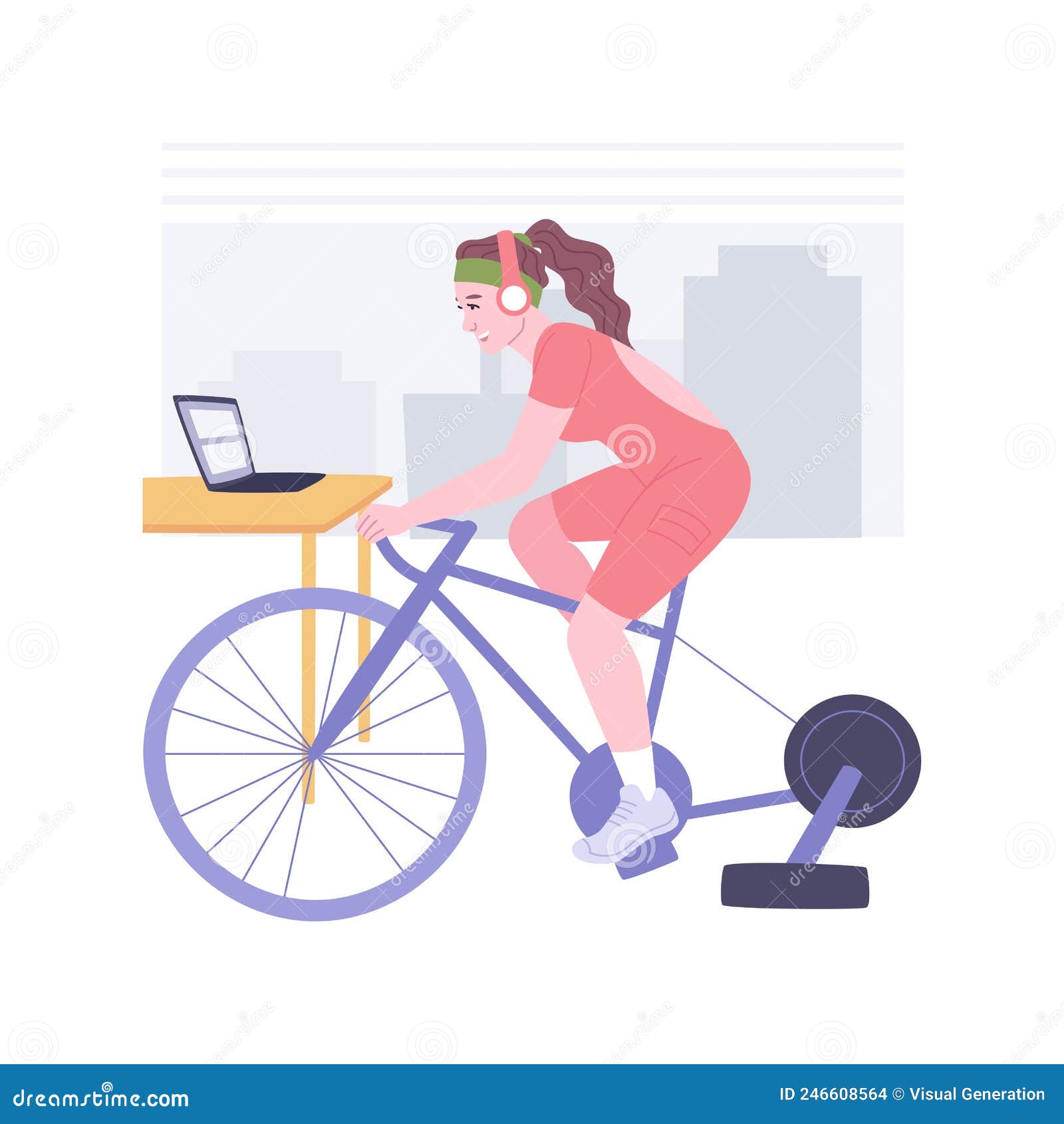 Home Cycle Training Isolated Cartoon Vector Illustrations. Stock Vector ...