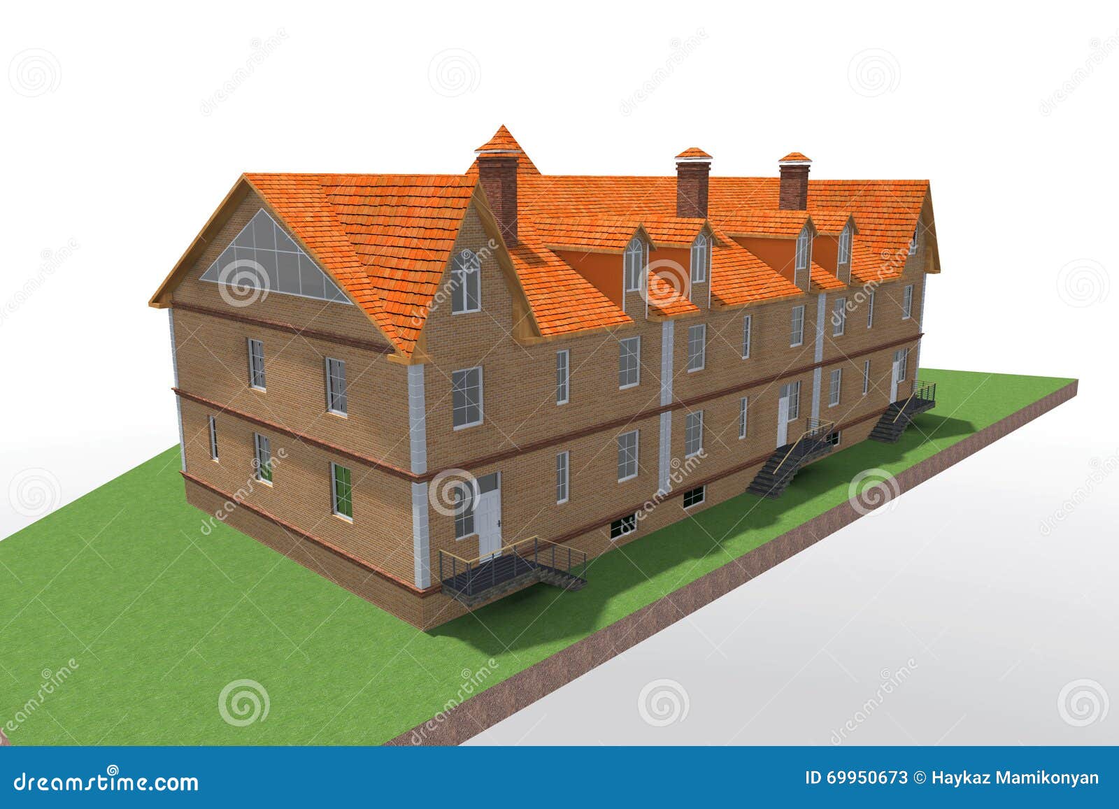 Home 3D Russian stock illustration. Illustration of rendernarchitect ...