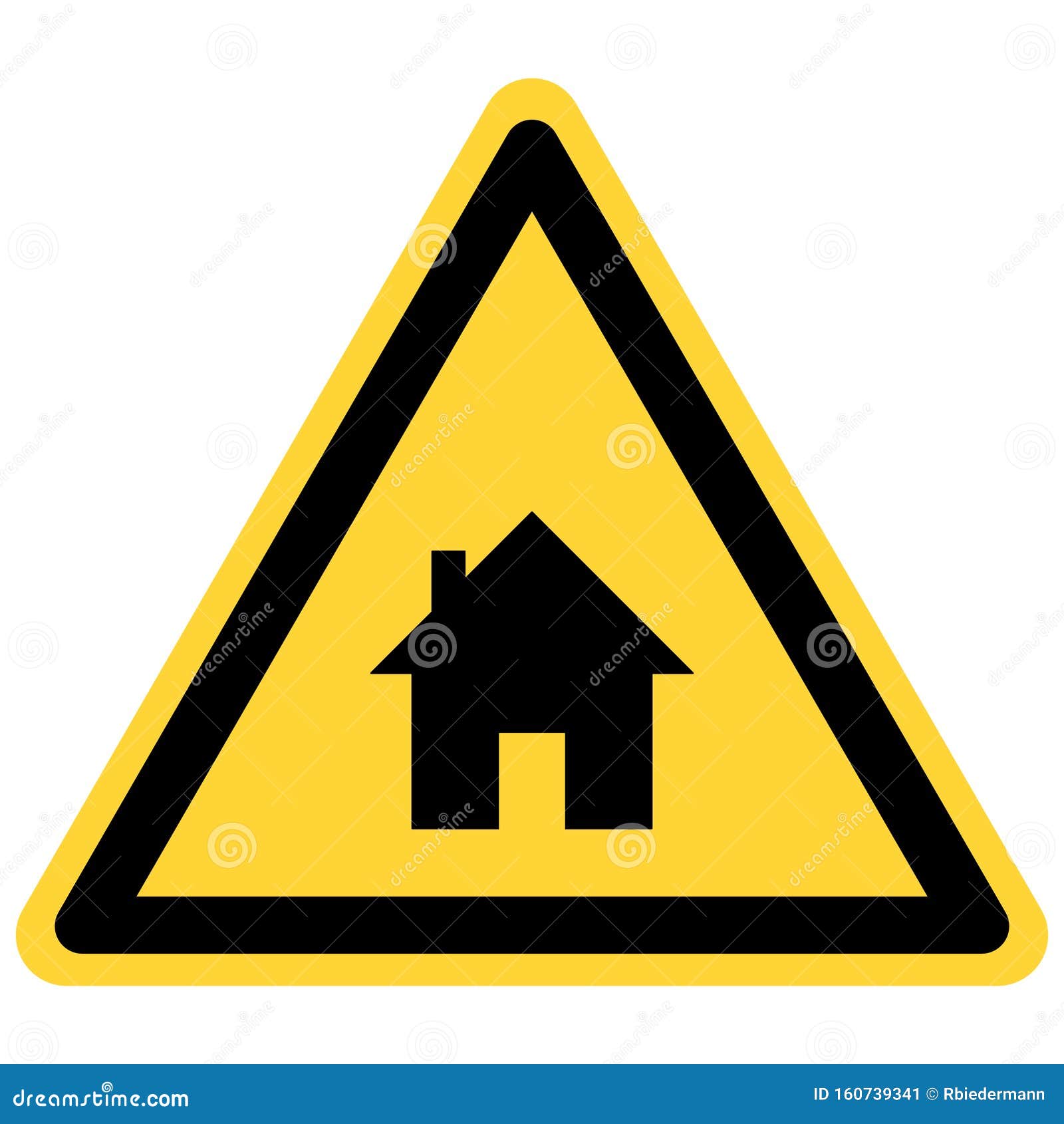 Home and danger sign stock vector. Illustration of black - 160739341