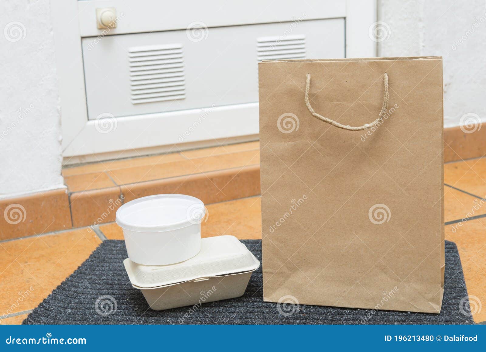 Home Delivery Service, Boxes Standing by the House Doors Stock Photo ...