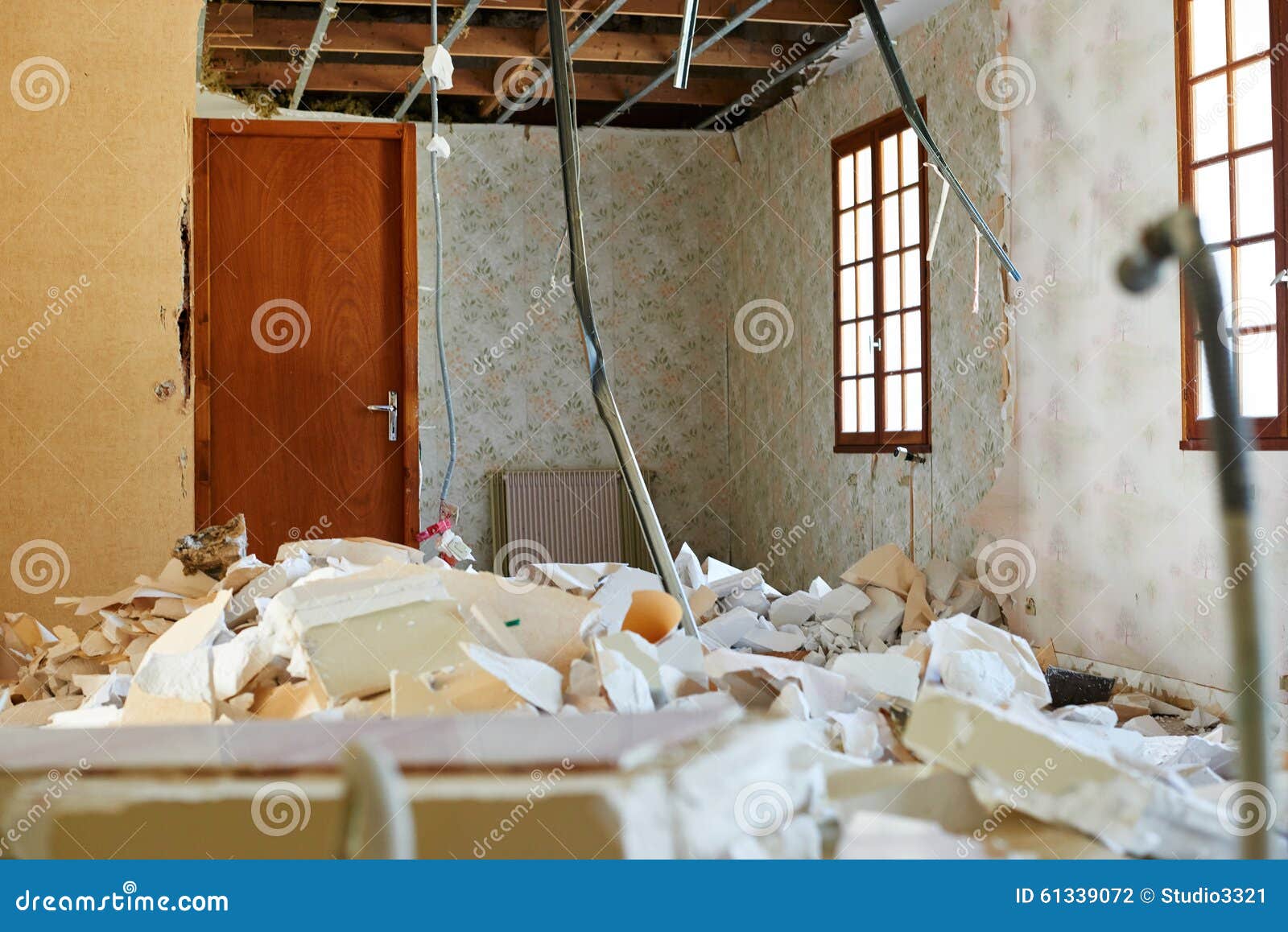 Home demolition debris stock photo. Image of destroyed - 61339072