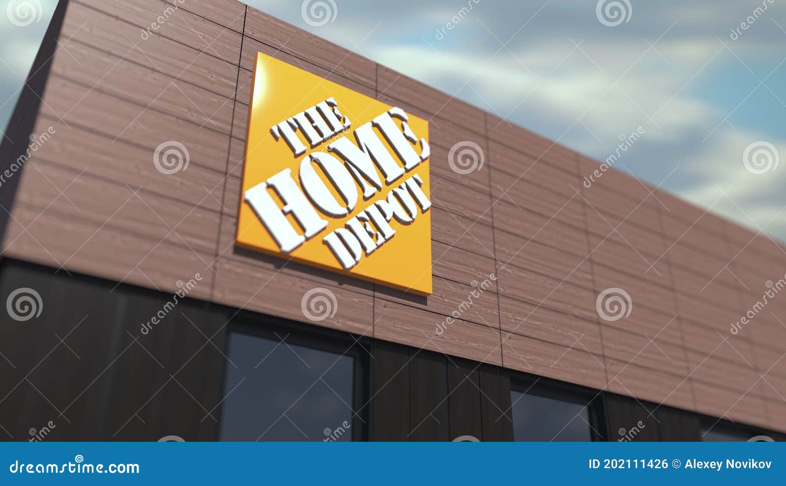 The Home Depot Logo on the Building, Editorial 3d Rendering Editorial ...