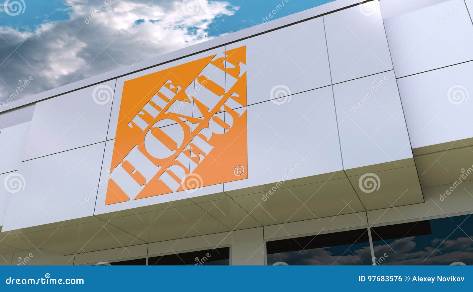 The Home Depot Logo on the Modern Building Facade. Editorial 3D ...