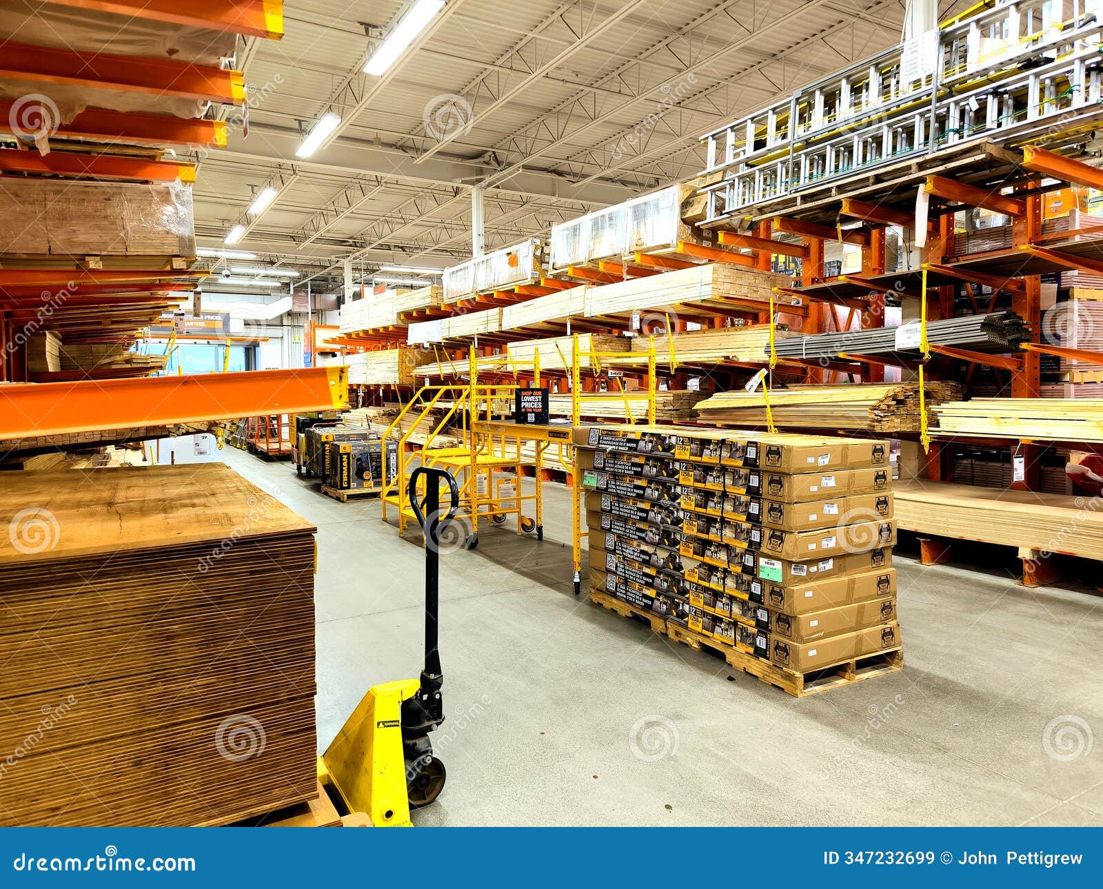 Home Depot lumber display stock image. Image of room - 347232699