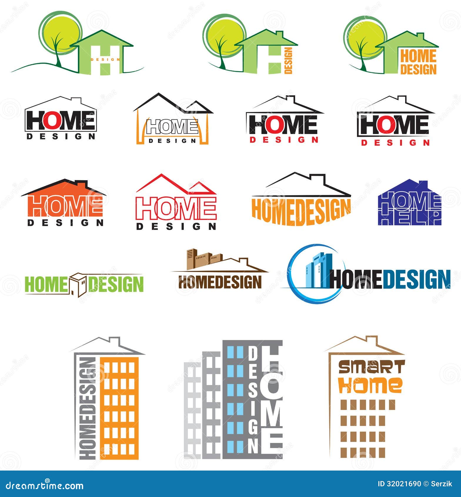 Home Design stock vector. Illustration of logos, help - 32021690