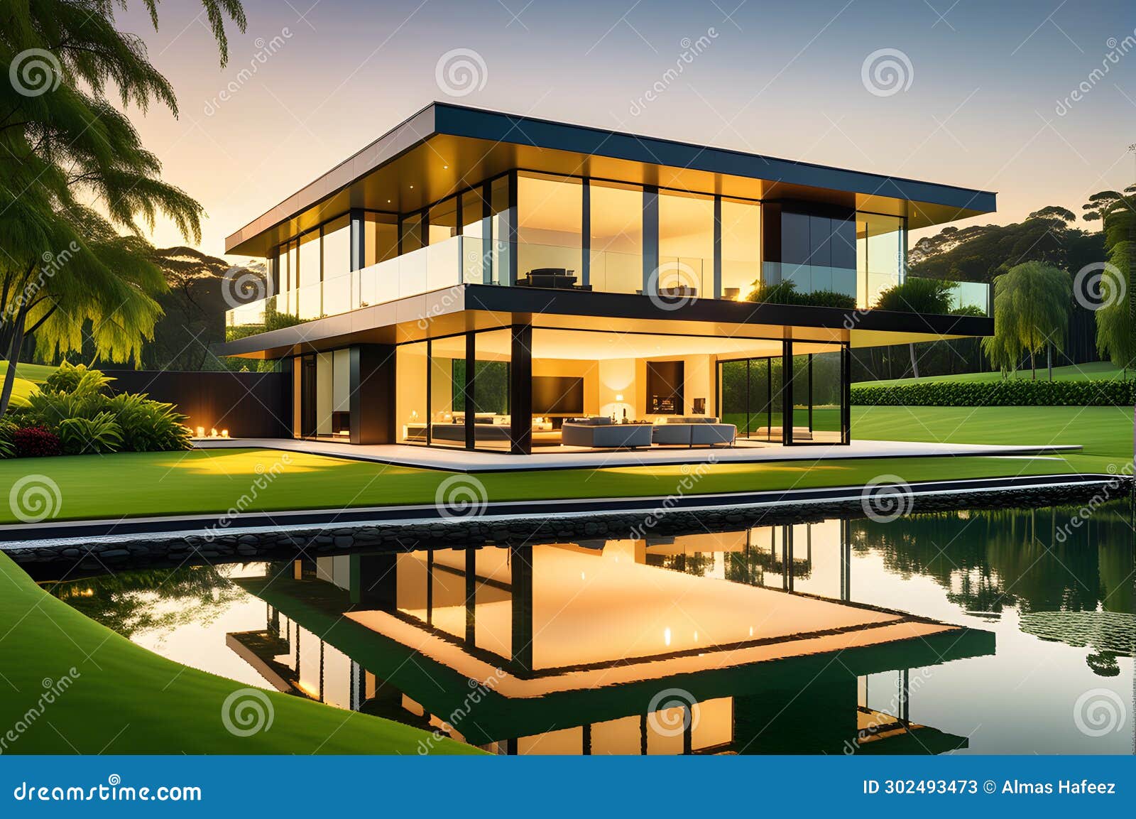 Home Design Shot in Nature Real Estate Concept Stock Illustration ...