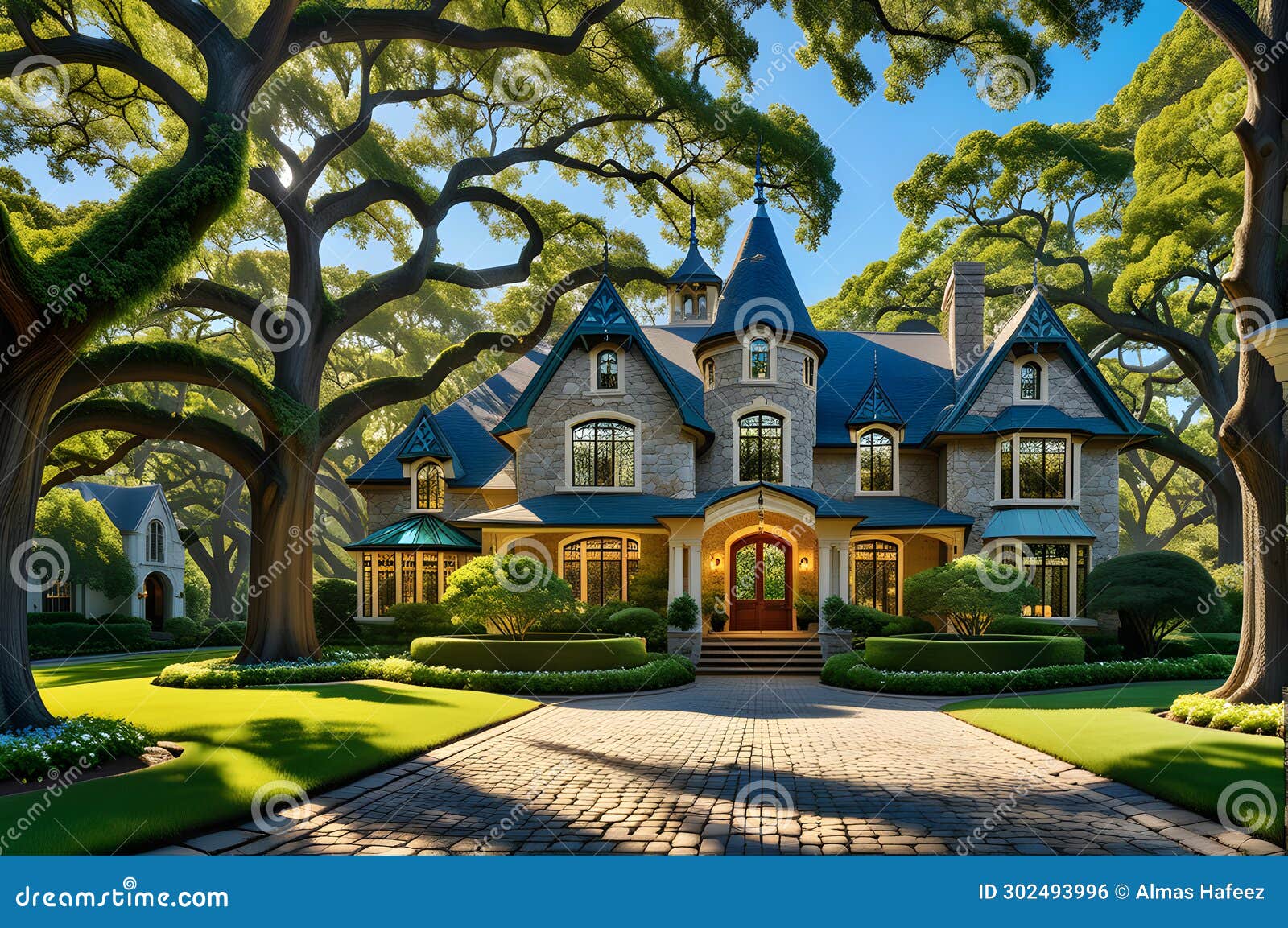 Home Design Shot in Nature Real Estate Concept Stock Illustration ...