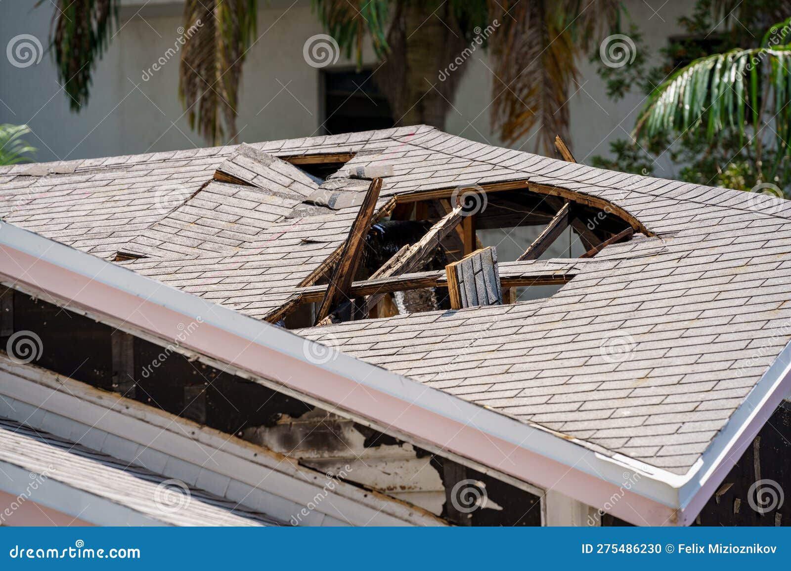 Home Destroyed by a Major Storm Stock Photo - Image of debris, damage ...