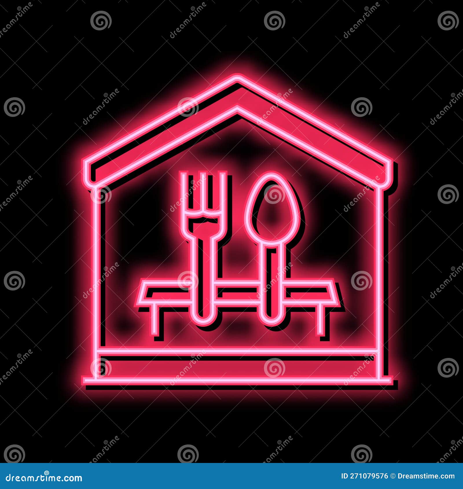 Home Dinner Neon Glow Icon Illustration Stock Vector - Illustration of ...
