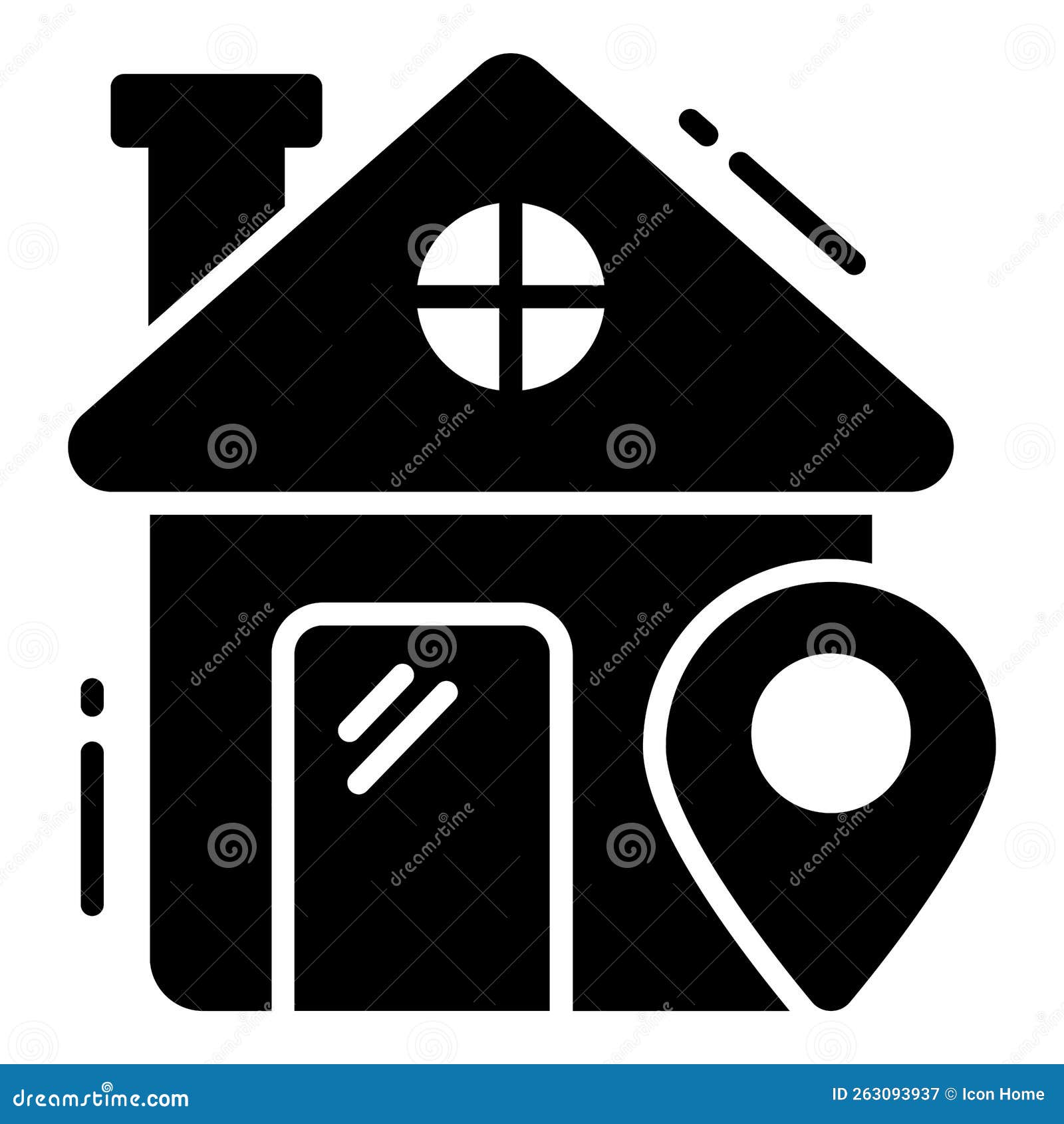 Home Direction Glyph Icon, Map and Location Icon Stock Vector ...