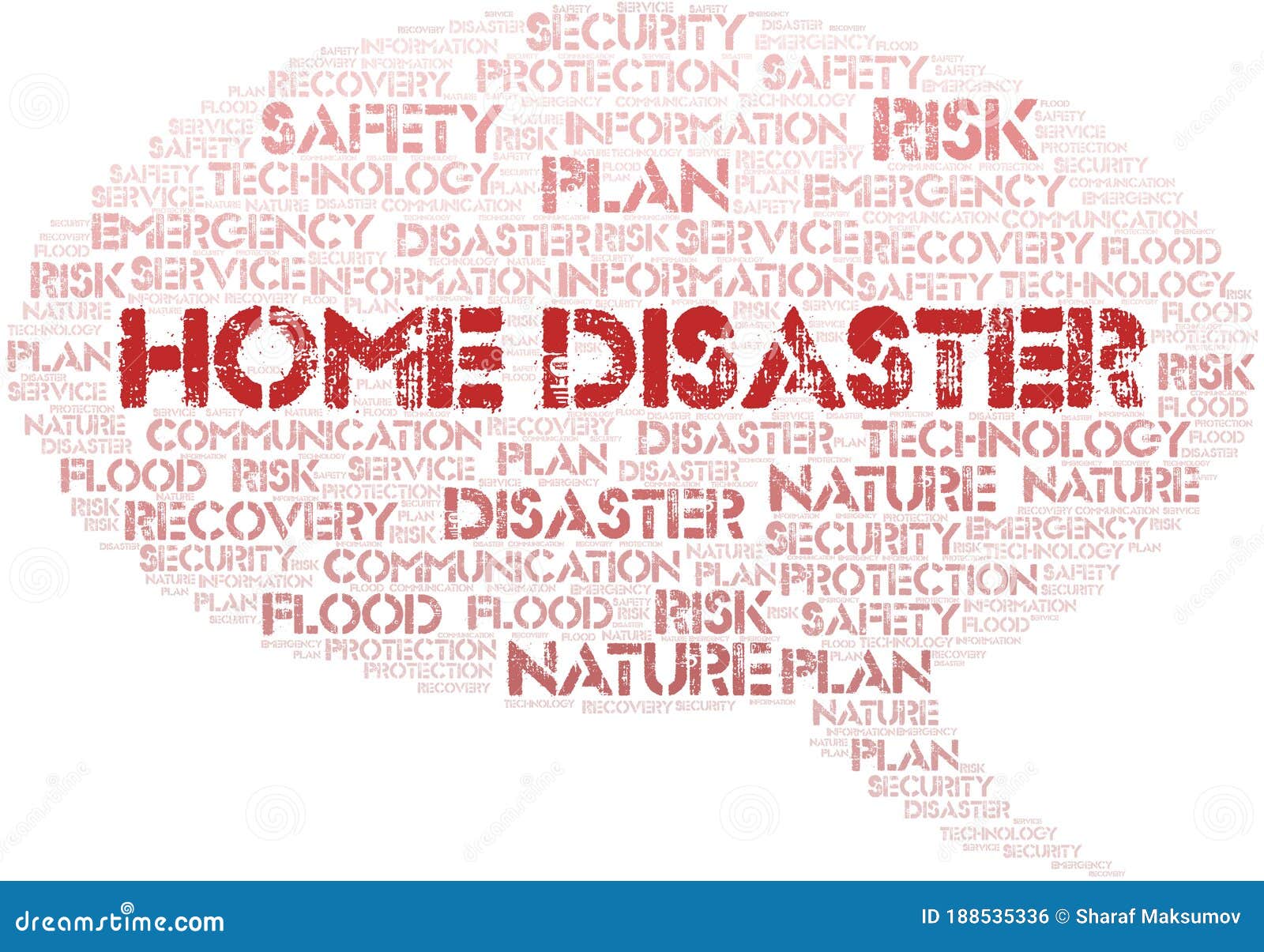 Home Disaster Typography Word Cloud. Stock Illustration - Illustration ...