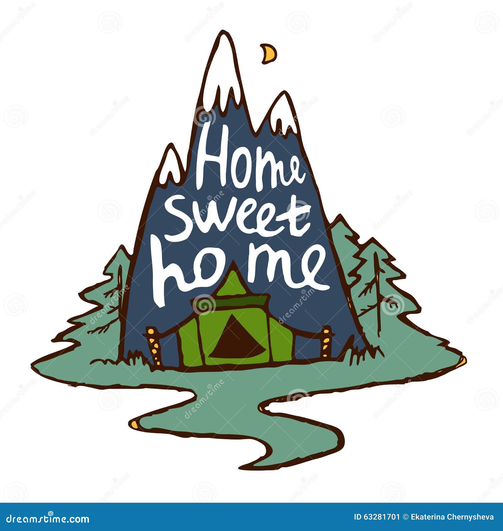 HOME doce Home ilustração do vetor. Ilustração de vetor - 63281701