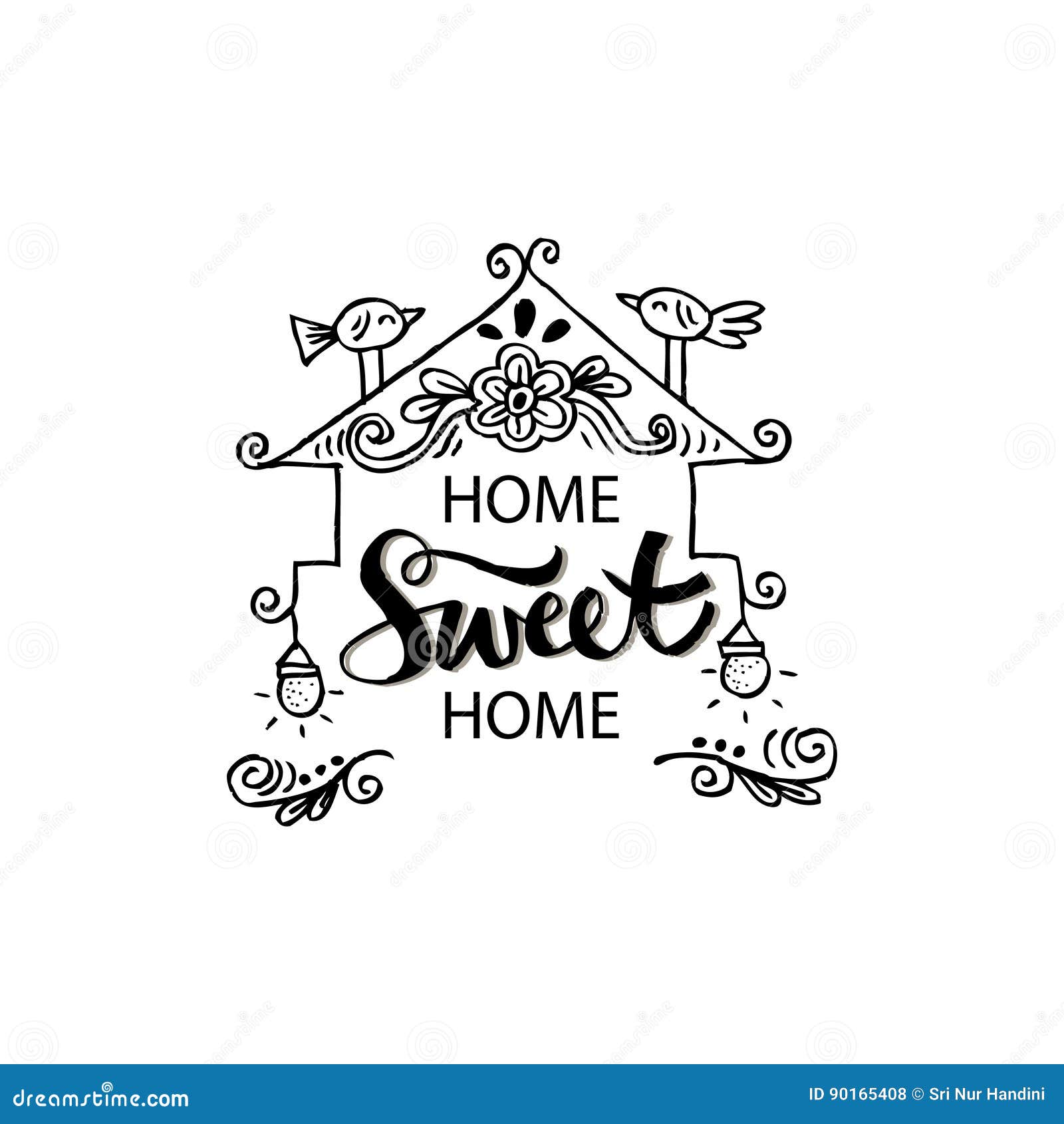 HOME doce Home ilustração do vetor. Ilustração de fonte - 90165408