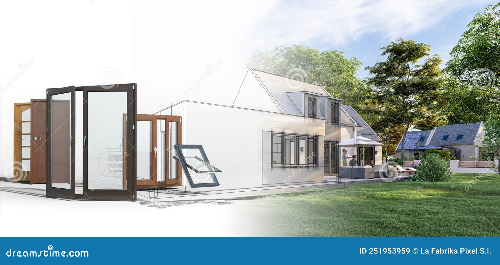 Home Draft and Door and Window Selection Stock Illustration ...