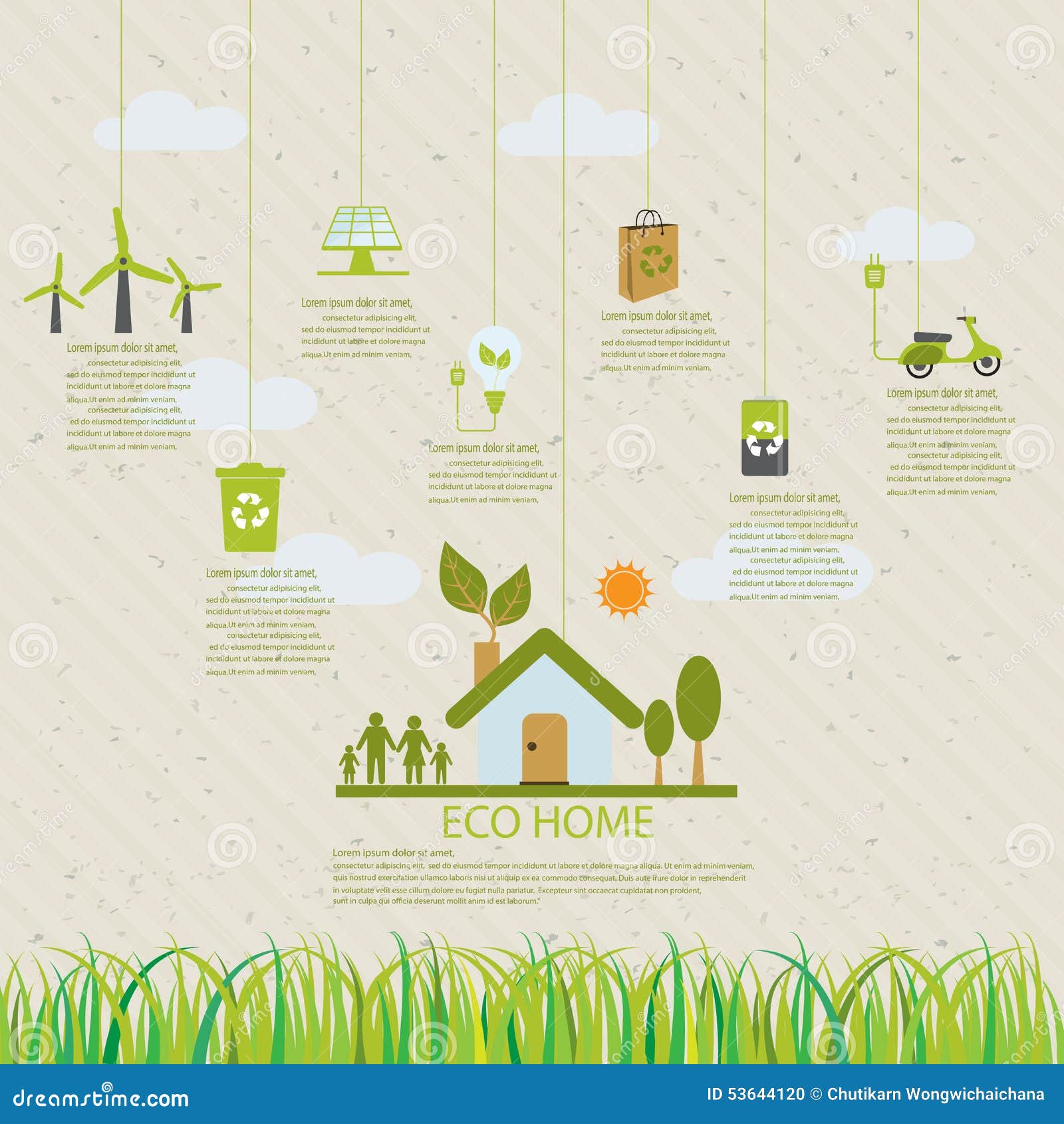 Home eco infographic stock vector. Illustration of background - 53644120