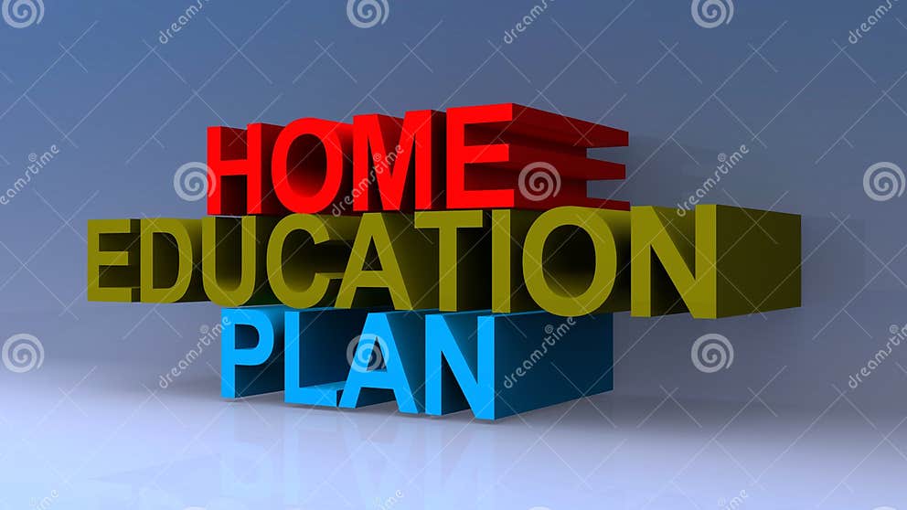 Home Education Plan on Blue Stock Illustration - Illustration of ...