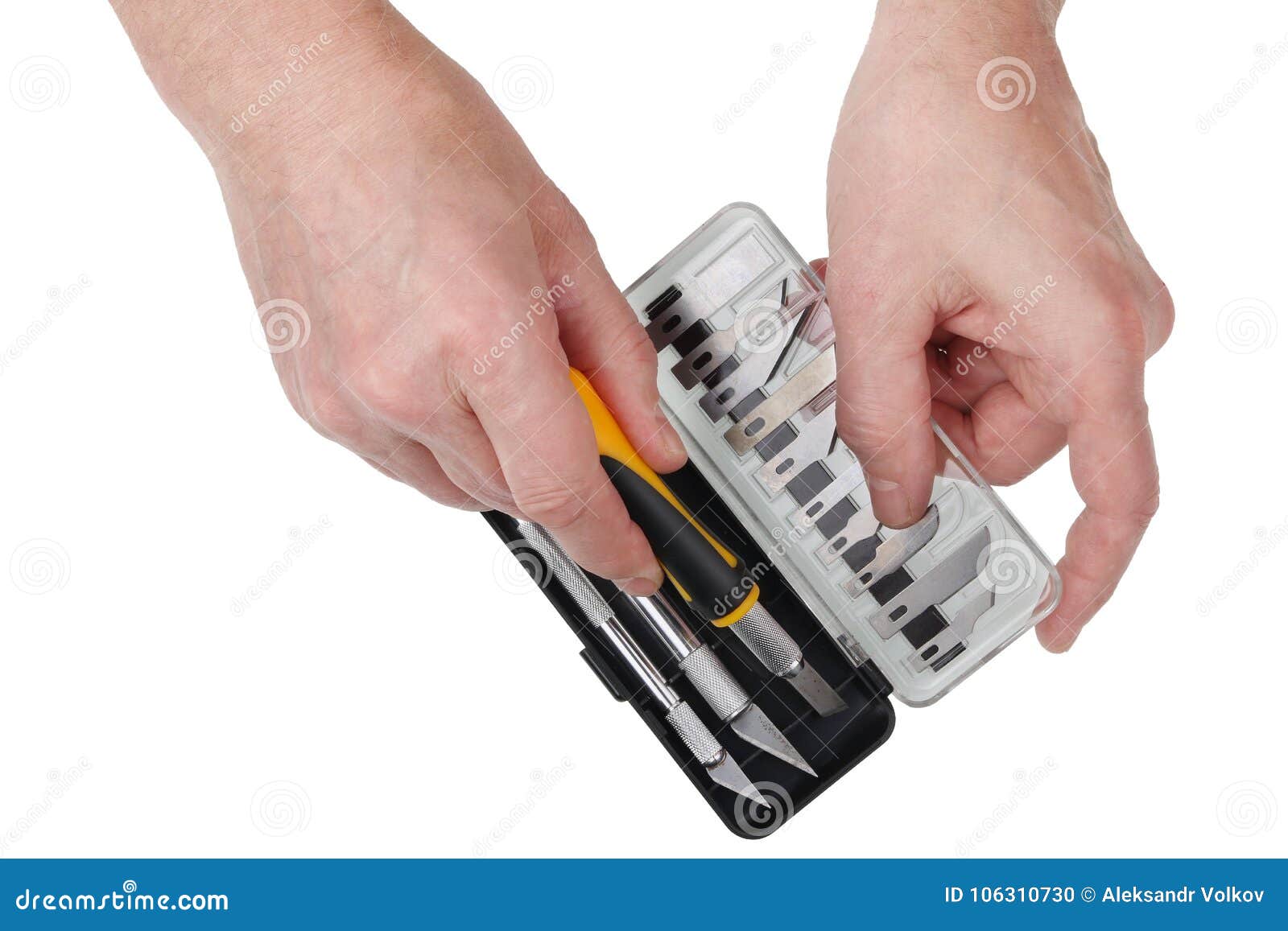 Home Elderly Male Repairman Takes from the Package a Sharp Knife Stock ... Home Elderly Male Repairman Takes from the Package a Sharp Knife Stock ...